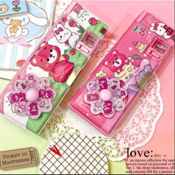 Jual Kotak Pensil Magnet Lucu Cewe Cowo 3D Squishy Spinner Pencil Case ...