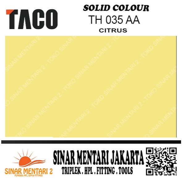 Jual TACO HPL SOLID COLOUR TH 035 AA CITRUS | Shopee Indonesia