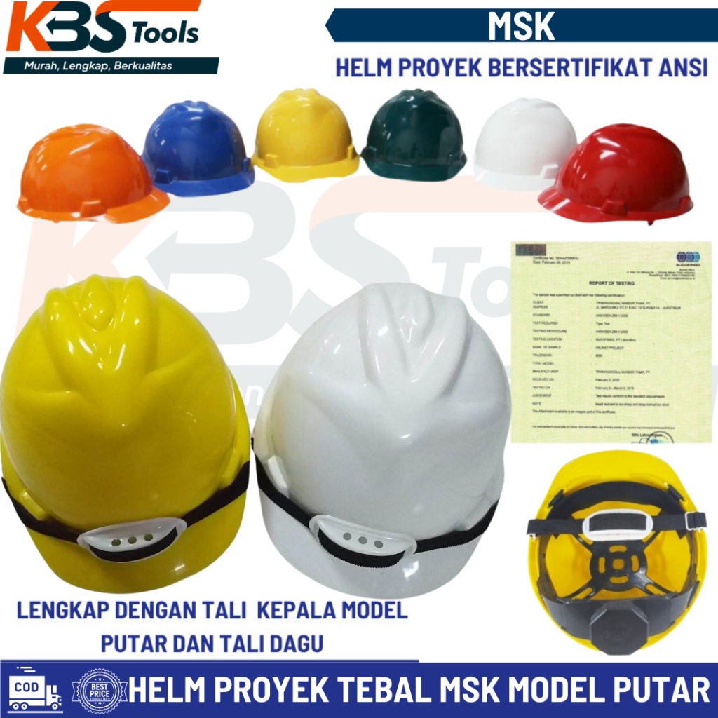 Jual Helm Proyek Tebal MSK Model Putar Lengkap Tali Dagu - Topi Safety ...