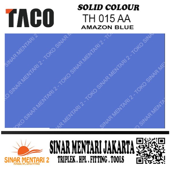 Jual TACO HPL SOLID COLOUR TH 015 AA AMAZON BLUE | Shopee Indonesia
