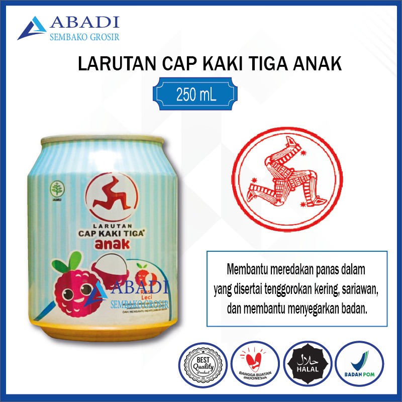 Jual Minuman Larutan Cap Kaki Tiga Anak Rasa Leci Meredakan Panas Dalam ...