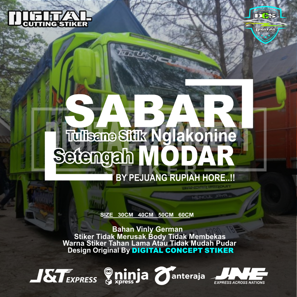 Jual Stiker truk sabar cutting stiker variasi kaca pintu bak truk ...