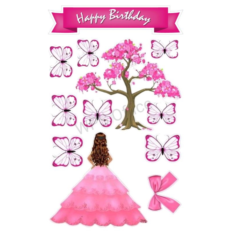 Jual Topper Cake Tema Wanita Rustic / Perempuan Rustic / Aesthetic ...