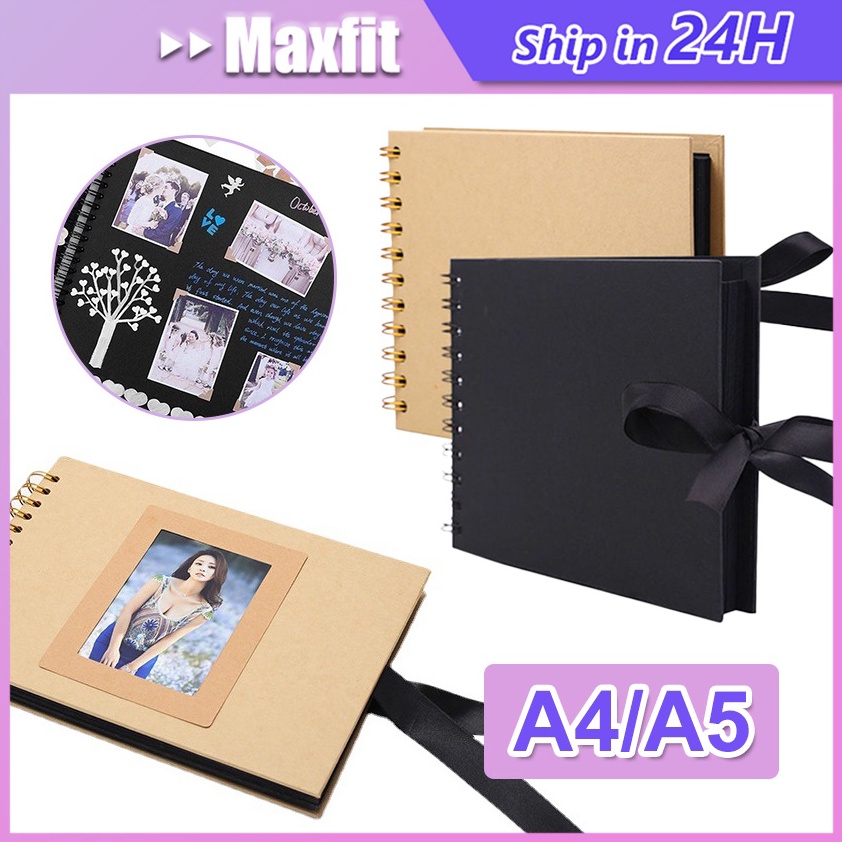 Jual 3lembar Scrapbook Album Foto Diy Buku Foto A5 A4 Scrapbook Hitam ...