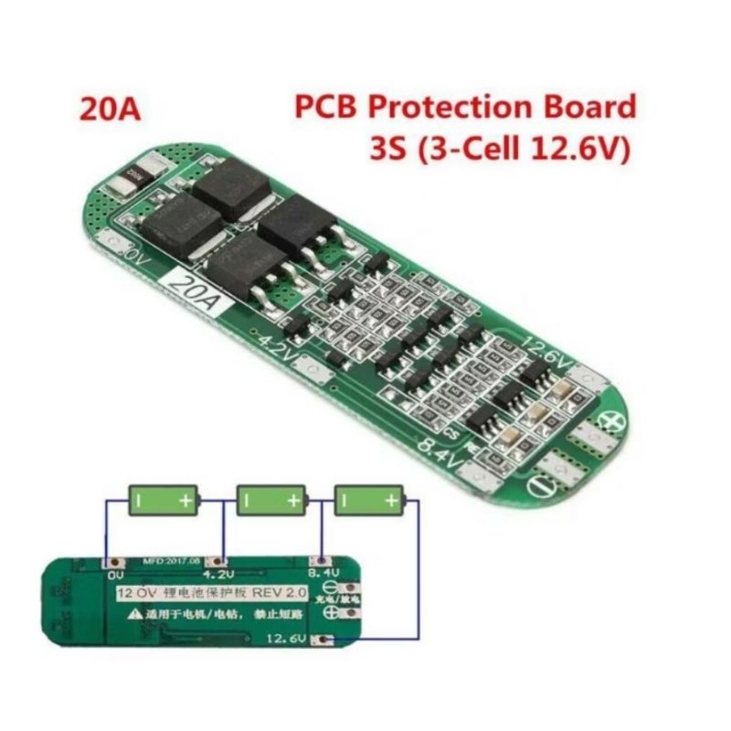 Jual A209 BMS 3S 12V 20A Module Charger Li-ion Lithium Battery18650 BMS ...
