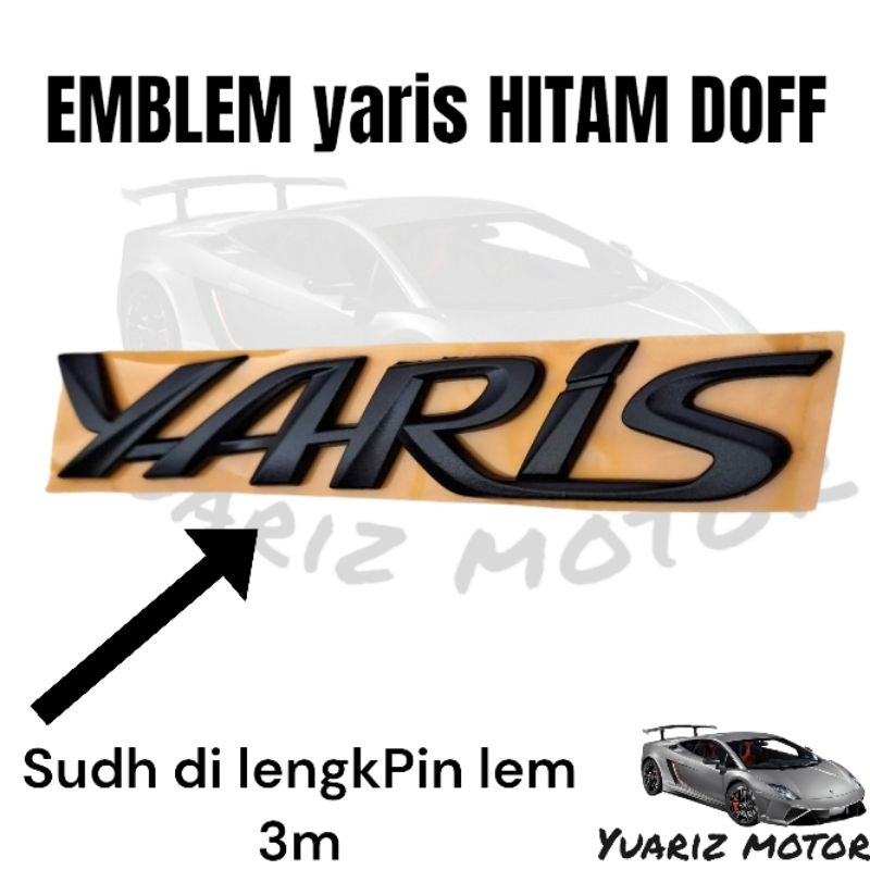 Jual Emblem Tulisan yaris hitam Doff original toyota loga emblem ...