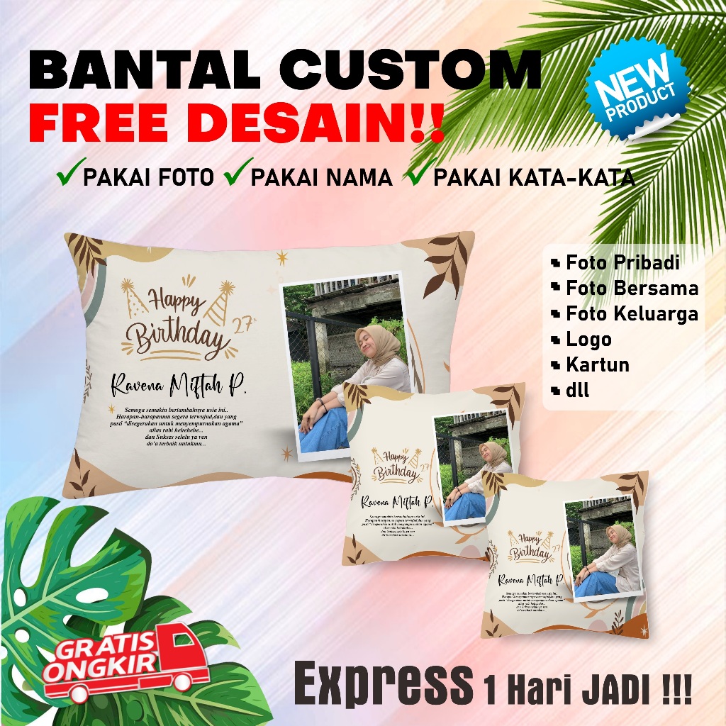 Jual Bantal Custom Foto Full printing MURAH 1 hari jadi | Shopee Indonesia