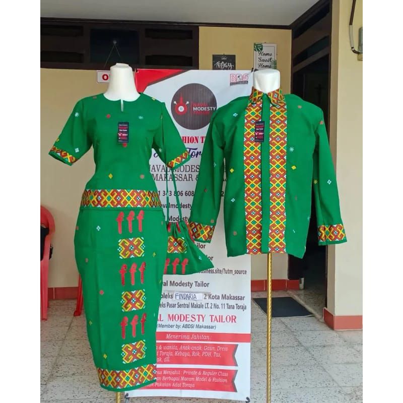 Jual SET COUPLE BAJU TENUN PABINTIK MOTIF TORAJA BAJU MOTIF ADAT TORAJA ...