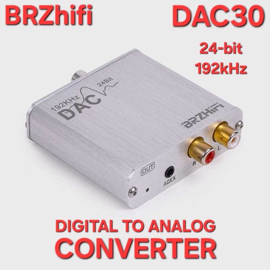 Jual BRZHIFI DAC30 Digital to Analog Audio Converter DAC 192kHz RCA & 3 ...