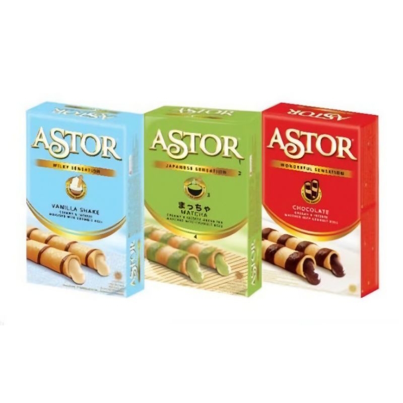 Jual Astor - Wafer Stick Chocolate - Matcha - Vanilla Kemasan Mini Pack ...