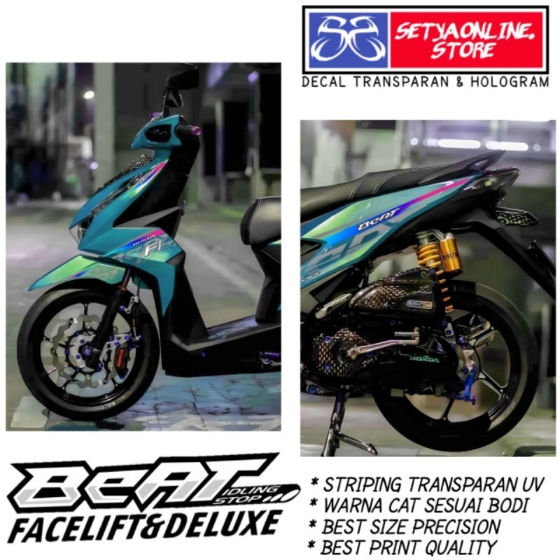 Jual stiker striping transparan UV honda beat new facelift deluxe 2020 ...