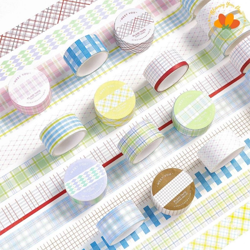 Jual 1Pc BASIC GRID Washi Tape Decor Masking Tape DIY Scrapbook Journal ...