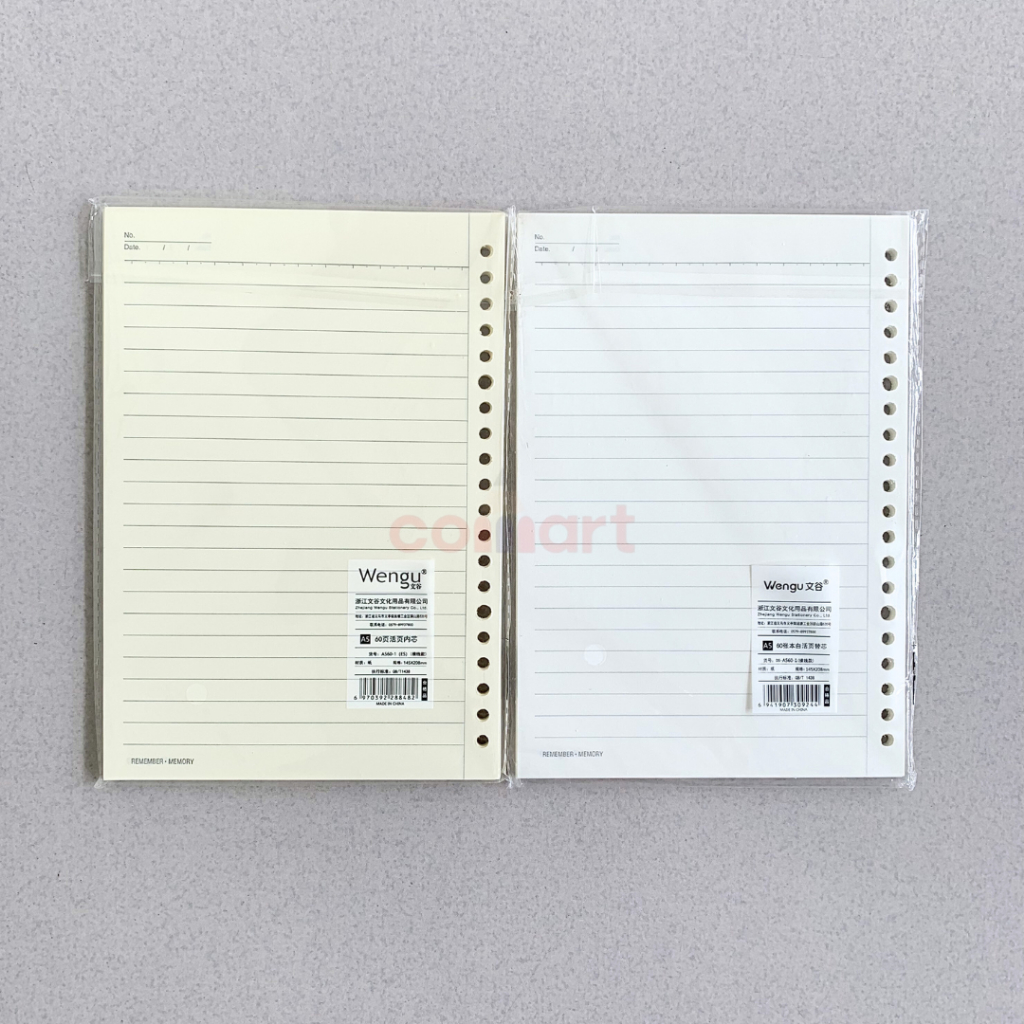 Jual Loose Leaf Binder Paper A5 Wengu - Kertas Loose Leaf Isi 60 lembar ...