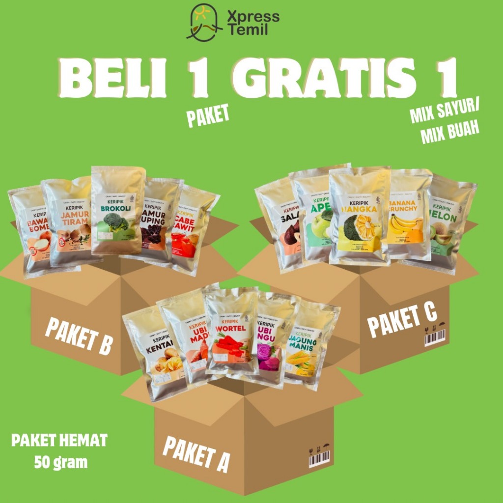 Jual Xpresstemil Paket Hemat 5 Pcs Gratis Mix Sayur Mix Buah 50gr ...