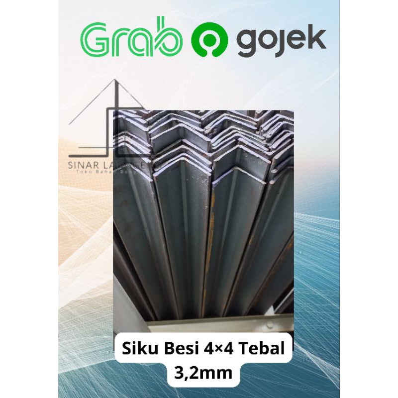 Jual (Min order 5btg) Besi Siku Hitam 4×4 Tebal +- 3,2mm STD SI Panjang ...