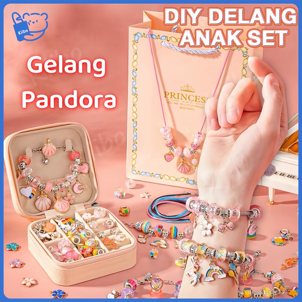 Jual 【Ready Stock】66pcs DIY Gelang Pandora DIY Kalung Anak Perempuan ...