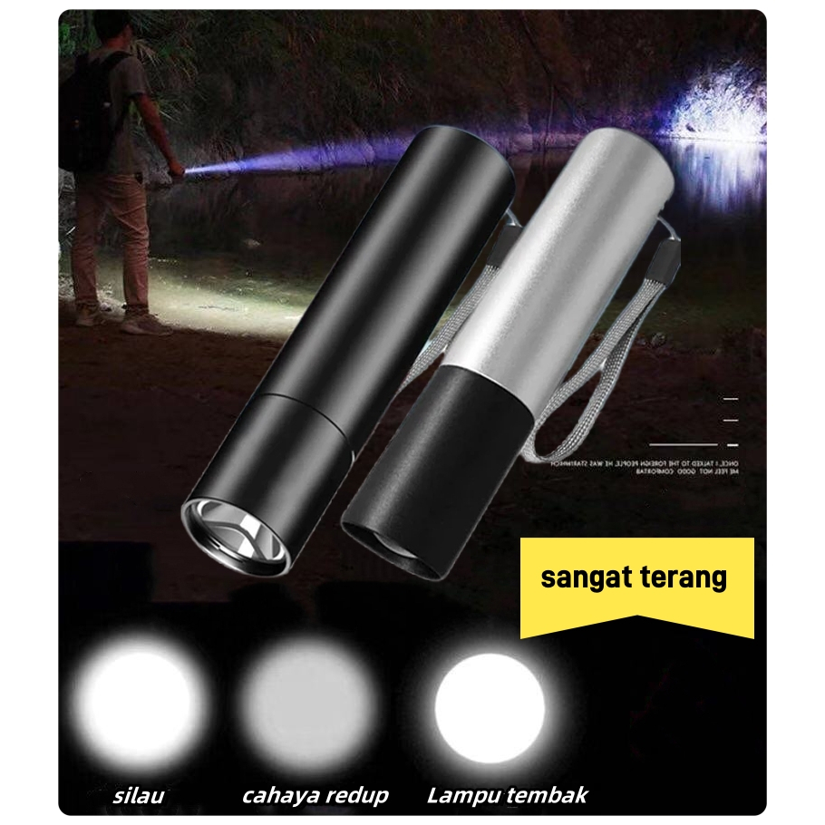 Jual 【Tempat COD】Mini Senter LED Super Terang XHP50 10000 Lumens Lampu SWAT Jarak Jauh ...