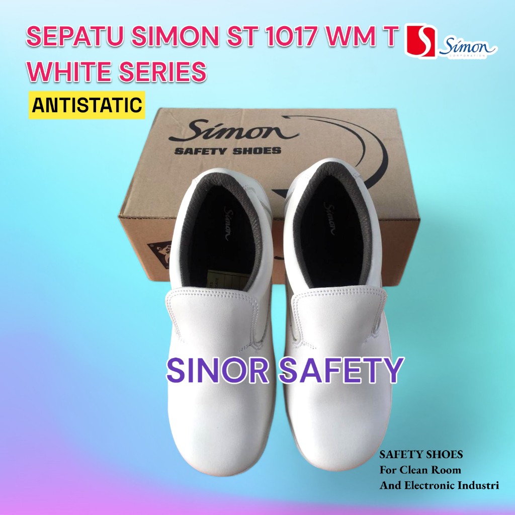 Jual Sepatu Safety Simon Shoes Type ST1017WMT White Antistatic Series ...