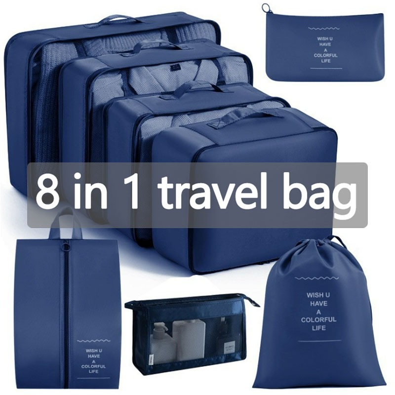 Jual 8in1 Tas Travel Organizer Storage Bag Luggage Bag Tas Packing ...