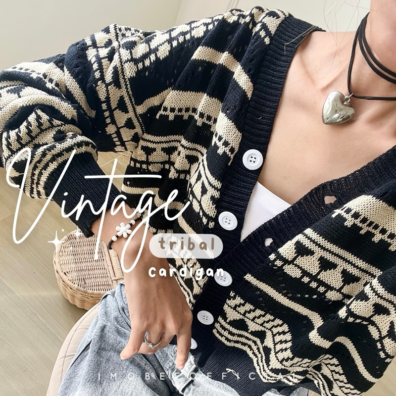 Jual VINTAGE TRIBAL KNIT CARDI // CARDIGAN RAJUT ETNIK OUTER OVERSIZE ...
