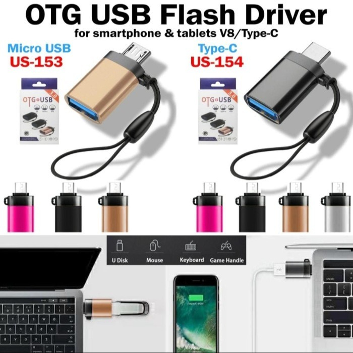 Jual OTG TYPE C MICRO CHROME & USB 3.0 FLASH DRIVE + KEY CHAIN - US-154 ...
