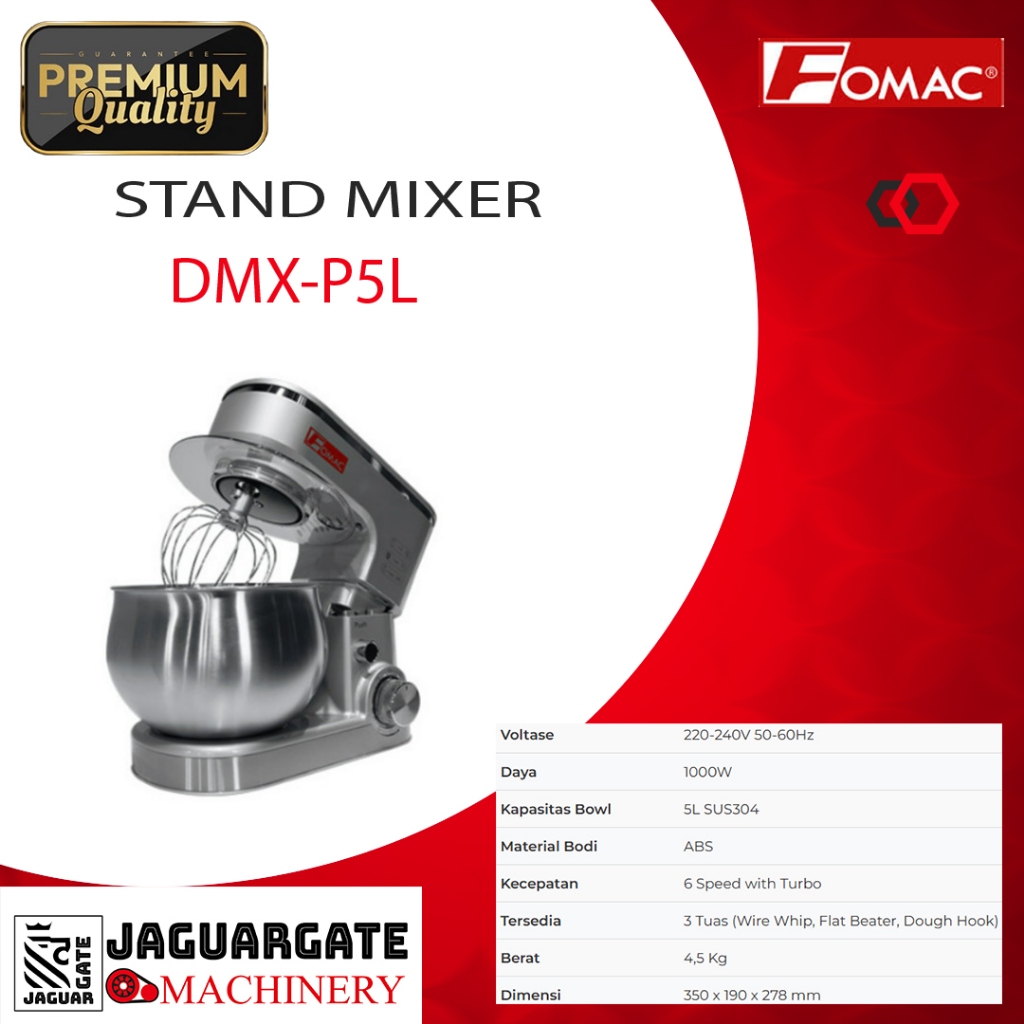 Jual FOMAC STAND MIXER DMX-P5L WHITE / MIXER FOMAC 5 LITER | Shopee ...