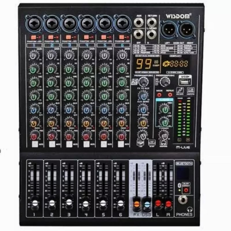 Jual Mixer Audio 6 Channel Wisdom M live 6 / Wsidom M Live6 | Shopee ...