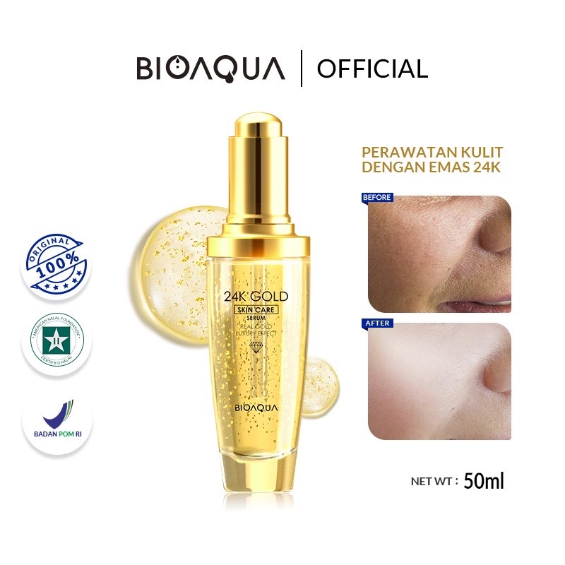 Jual ORIGINAL Bioaqua 24K Gold Skin Care Cleanser Cream Toner Remover ...
