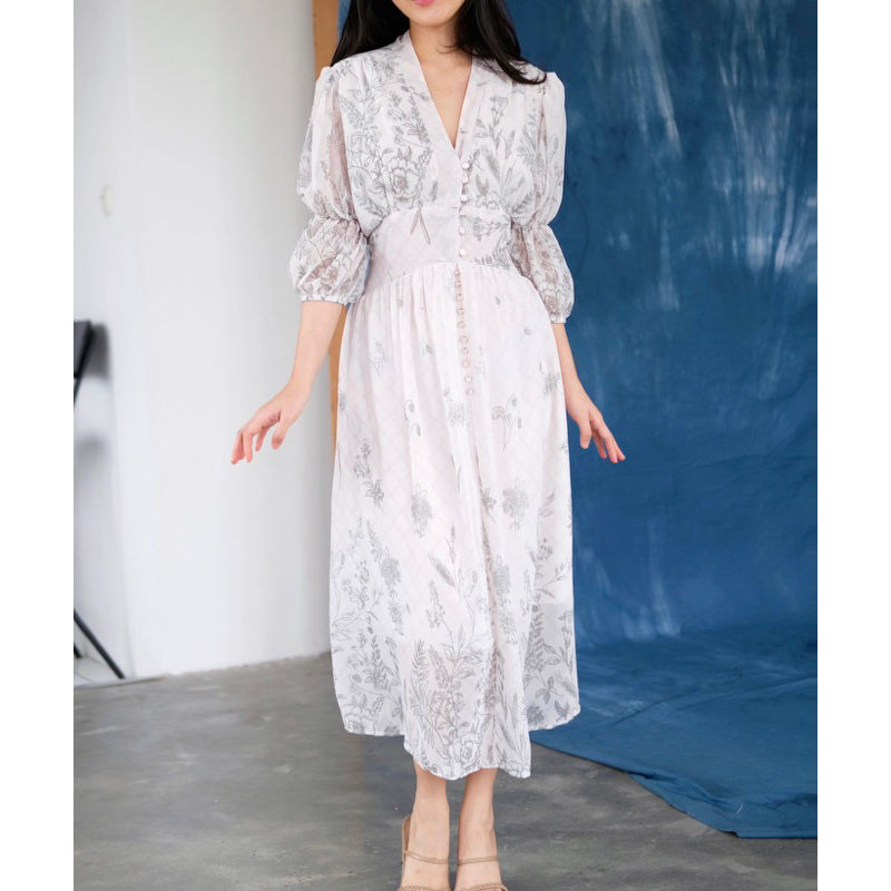 Jual SELIM LABEL Merida Dress - Dress Midi Wanita Elegan Dress Busui ...