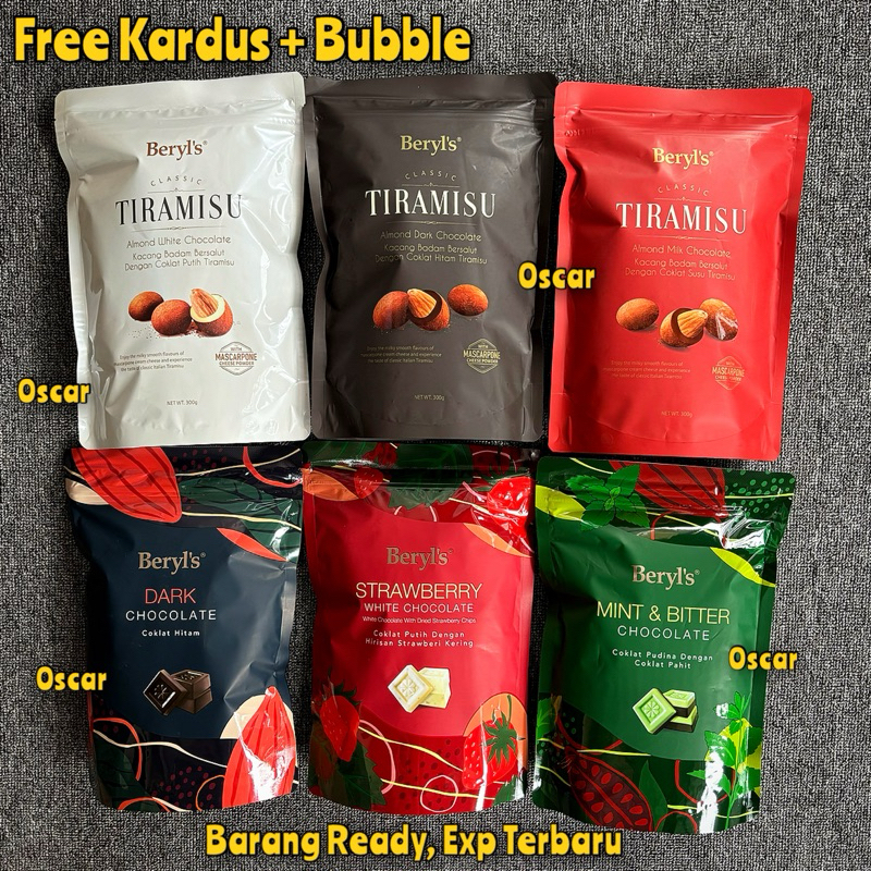 Jual FREE BUBBLE+KARDUS/Ready- Beryl's Tiramisu Almond White Chocolate ...