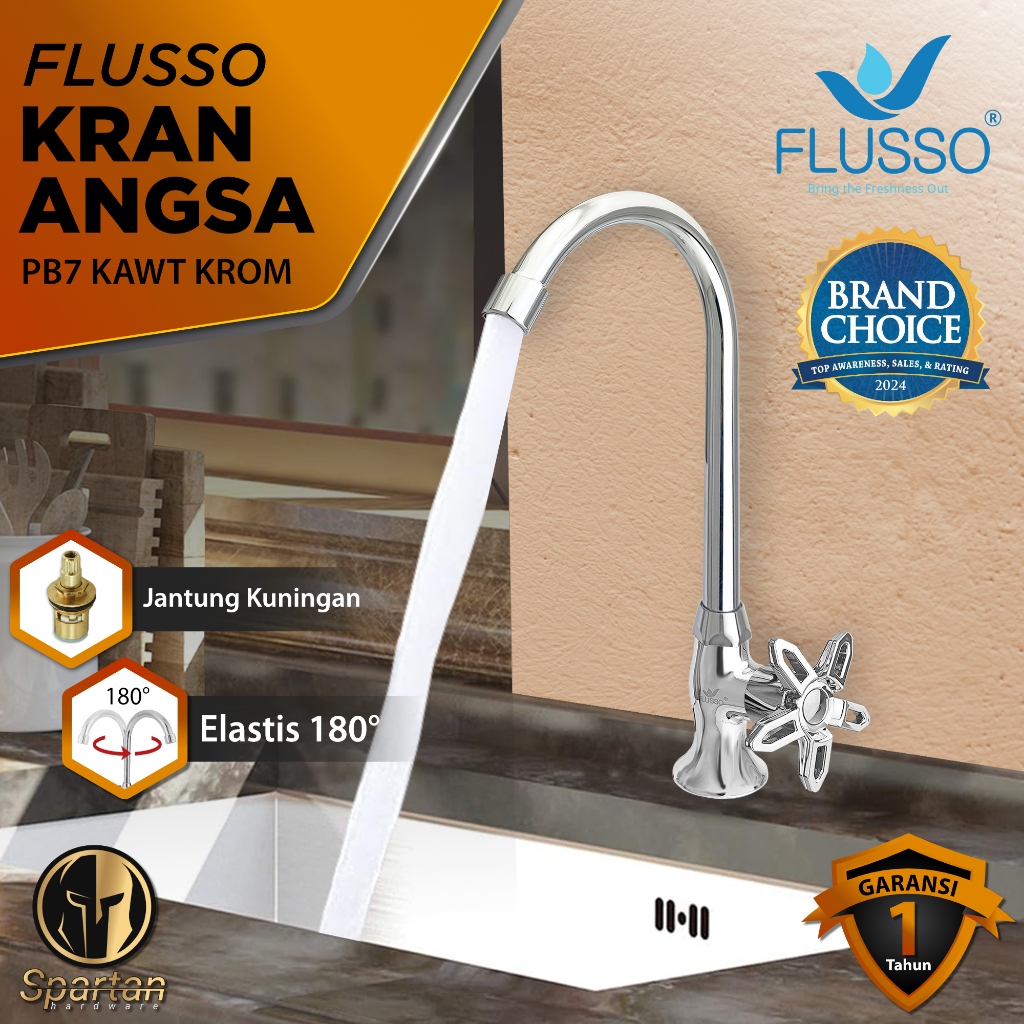 Jual Kran Angsa / Keran Air Wastafel Cuci Tangan Piring Sink Dapur Stainless Drat 1/2 Inch ...