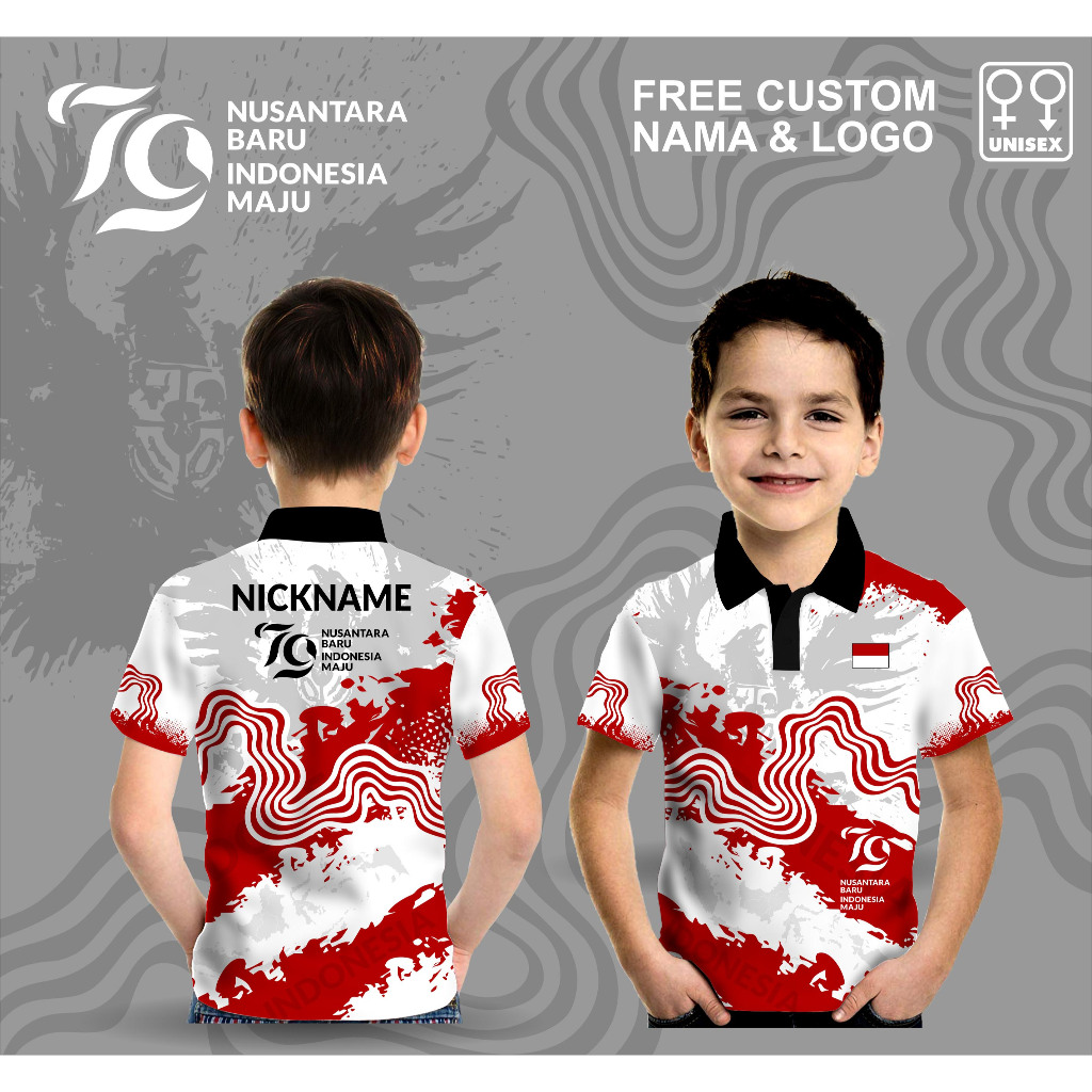 Jual Jersey polo anak hut kemerdekaan ri ke 79 baju 17an kaos dirgahayu indonesia 2024 | Shopee ...