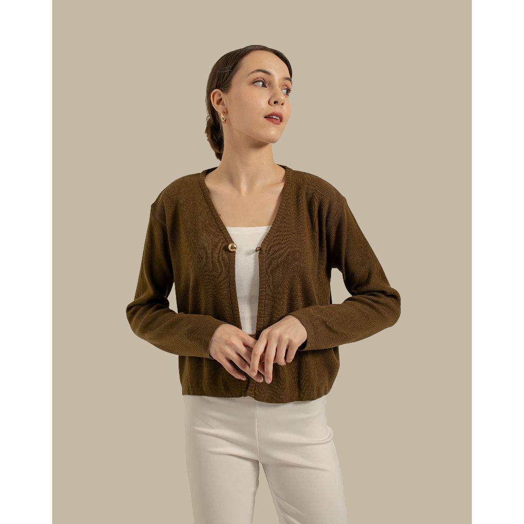 Jual NIGOO Maja Crop Cardigan Knitwear Wanita | Shopee Indonesia