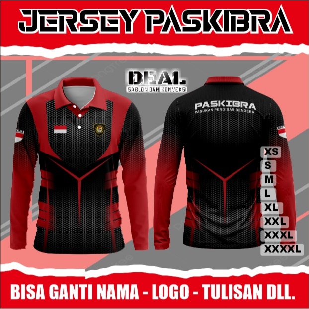 Jual jersey paskibra berkerah lengan panjang printing custom gratis ...