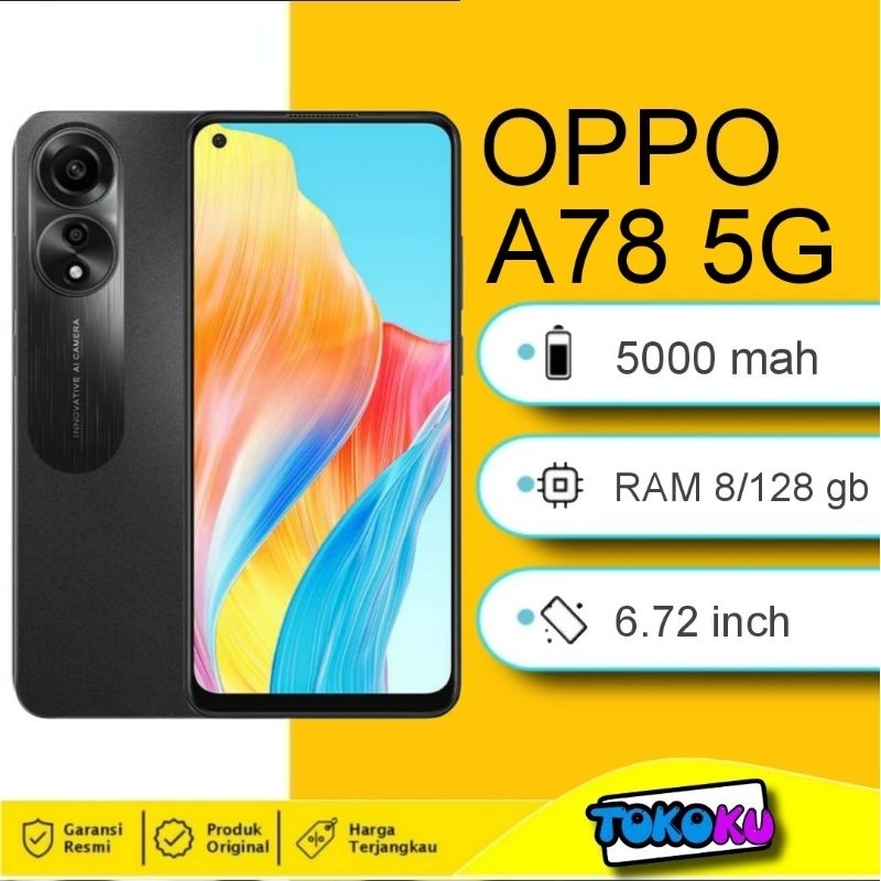 Jual OPPO A78 5G RAM 8/128 GB - GARANSI RESMI INDONESIA | Shopee Indonesia