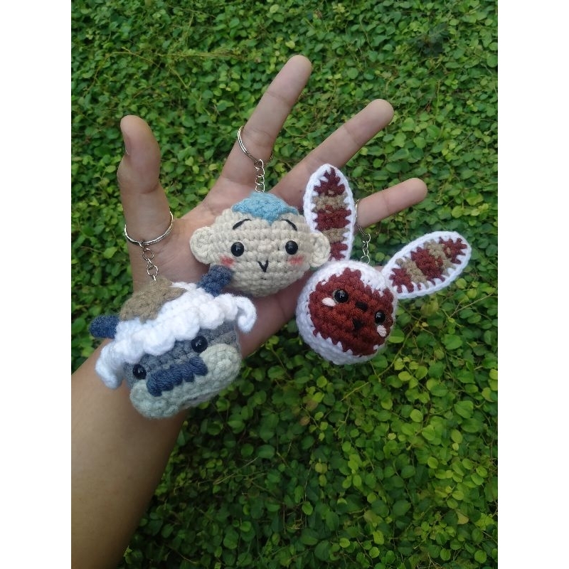 Jual gantungan kunci rajut appa avatar dan momo/appa avatar momo ...