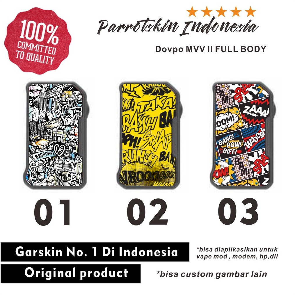 Jual TRENDING Garskin Skin Dovpo MVV II full body Comic Typo sticker ...