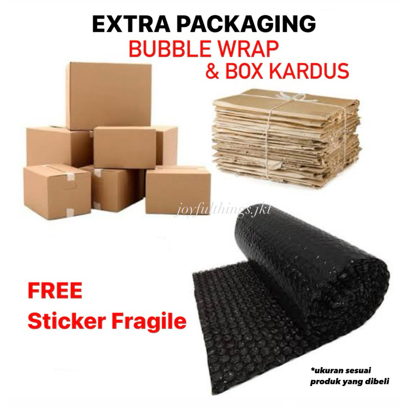 Jual Joyful Extra Packing Bubble Wrap Box Kardus Free Sticker Fragile | Shopee Indonesia