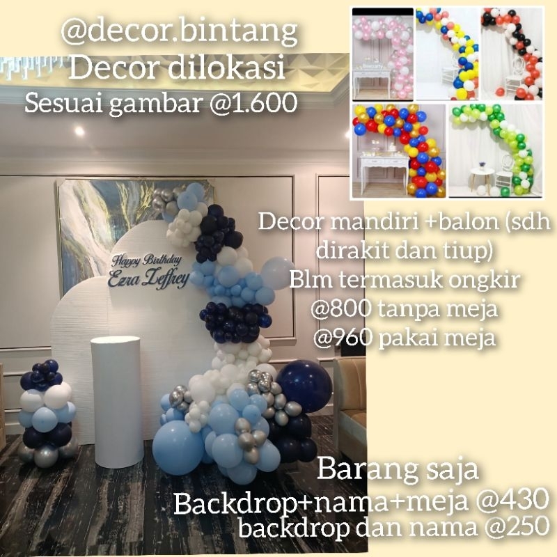 Jual Paket Backdrop styrofoam/ dekorasi ulangtahun +Balon | Shopee ...