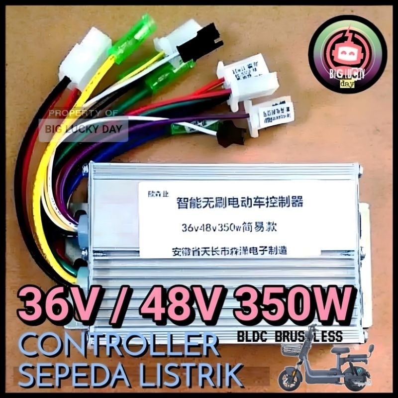 Jual Controller sepeda listrik 36v 48v 350w bldc brushless kontroler ...