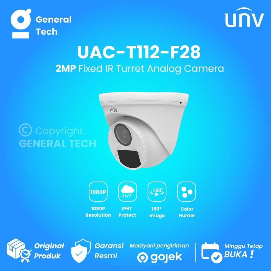 Jual Camera CCTV 2MP indoor UAC-T112-F28 Uniview UNV Analog Eyeball | Shopee Indonesia