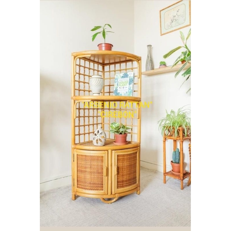 Jual Rak Rotan Alam Sudut Tempat Barang | Shopee Indonesia