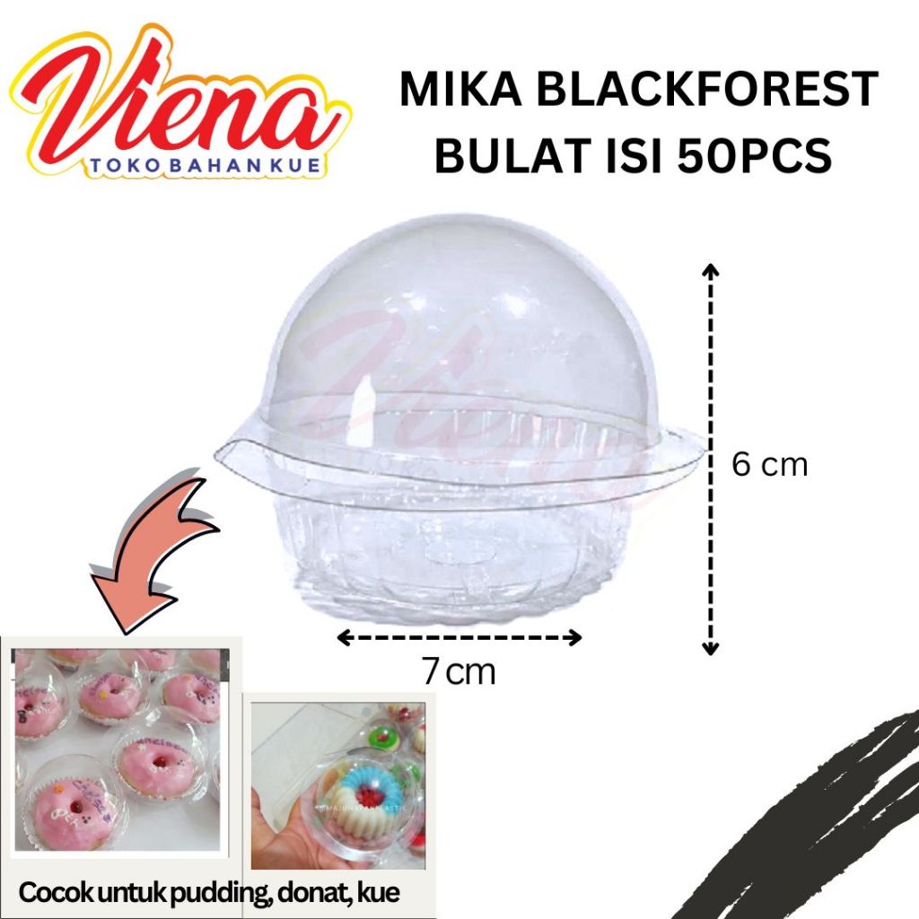 Jual Mika Black Forest BULAT ISI 50pcs / Mika Pudding Mini / Mika Donat ...