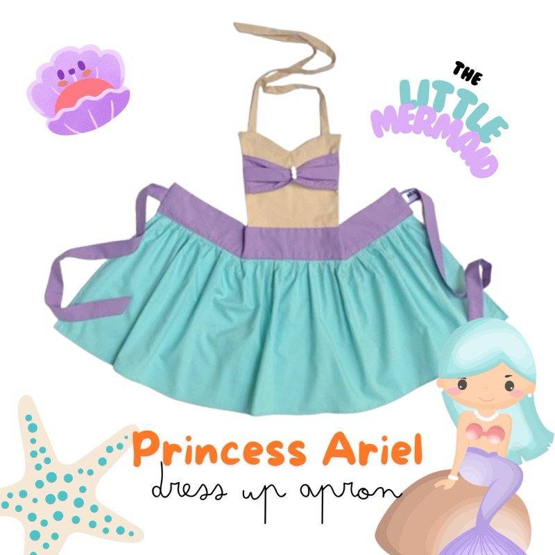 Jual Dress Up Apron Princess Ariel Little Mermaid Celemek Anak Dewasa ...