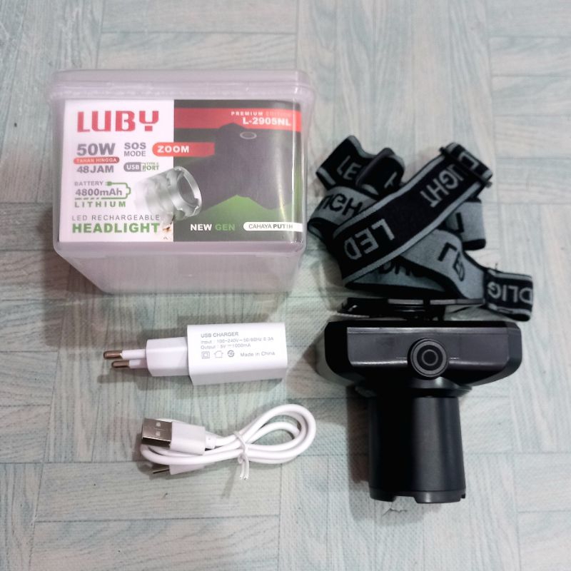 Jual Senter Kepala Super Terang Headlamp Luby 50 Watt Zoom L 2905NL | Shopee Indonesia