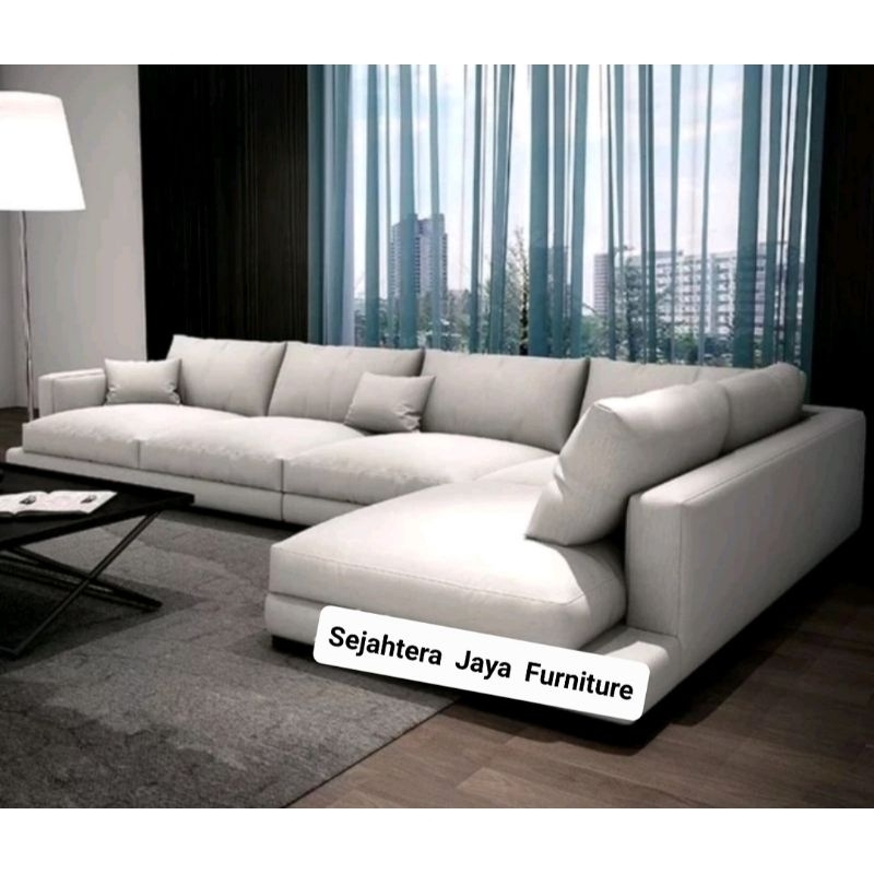 Jual SET Sofa L Sudut Premium Jumbo Lebar 4 Meter (Tanpa Meja) | Shopee ...