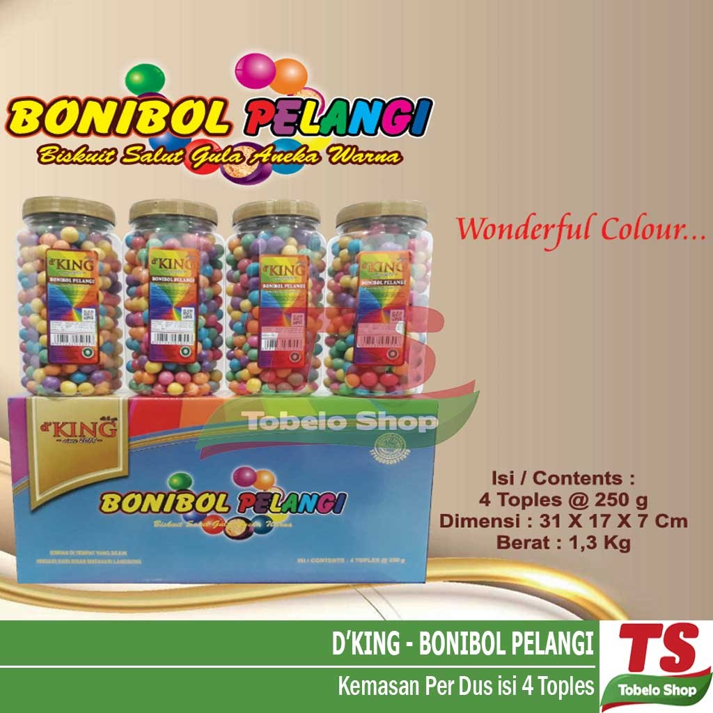 Jual D'KING COKELAT BONIBOL PELANGI (DUS) isi 4 toples / DKING PELANGI ...