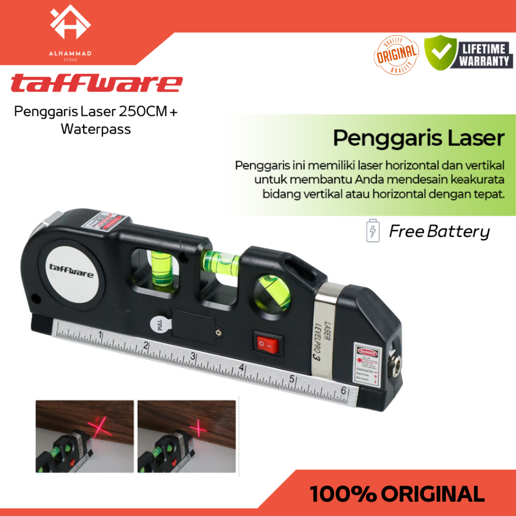 Jual Penggaris Laser 250CM + Waterpass | Shopee Indonesia