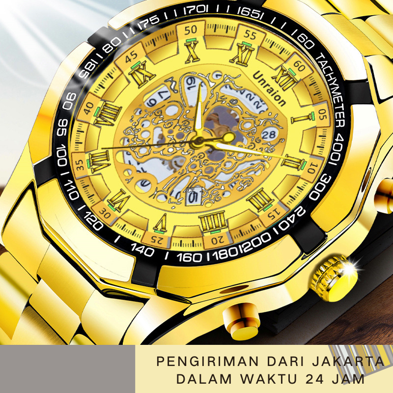 Jual Jam tangan mekanis tahan air modern yang indah tali baja tahan ...