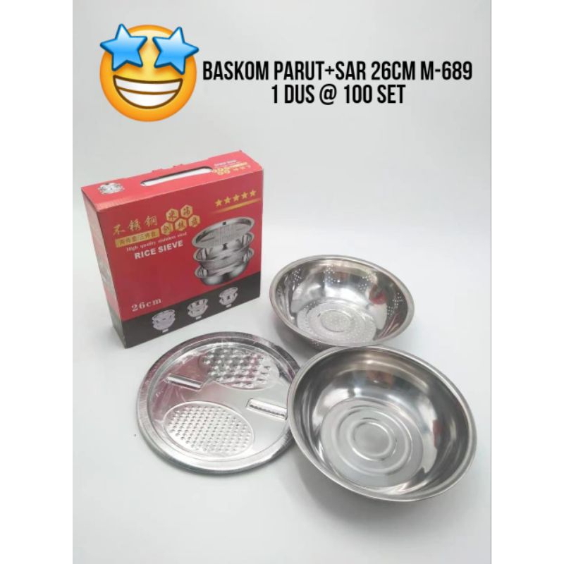 Jual Baskom parut dapur stainless 2in1 /parutan multifungsi /parutan ...